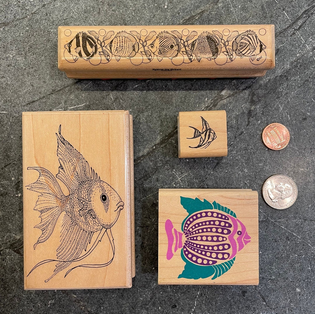 Fancy Gold Fish, Sea, Seashell Border, Pisces, Rubber Stamp, Nautilus ...