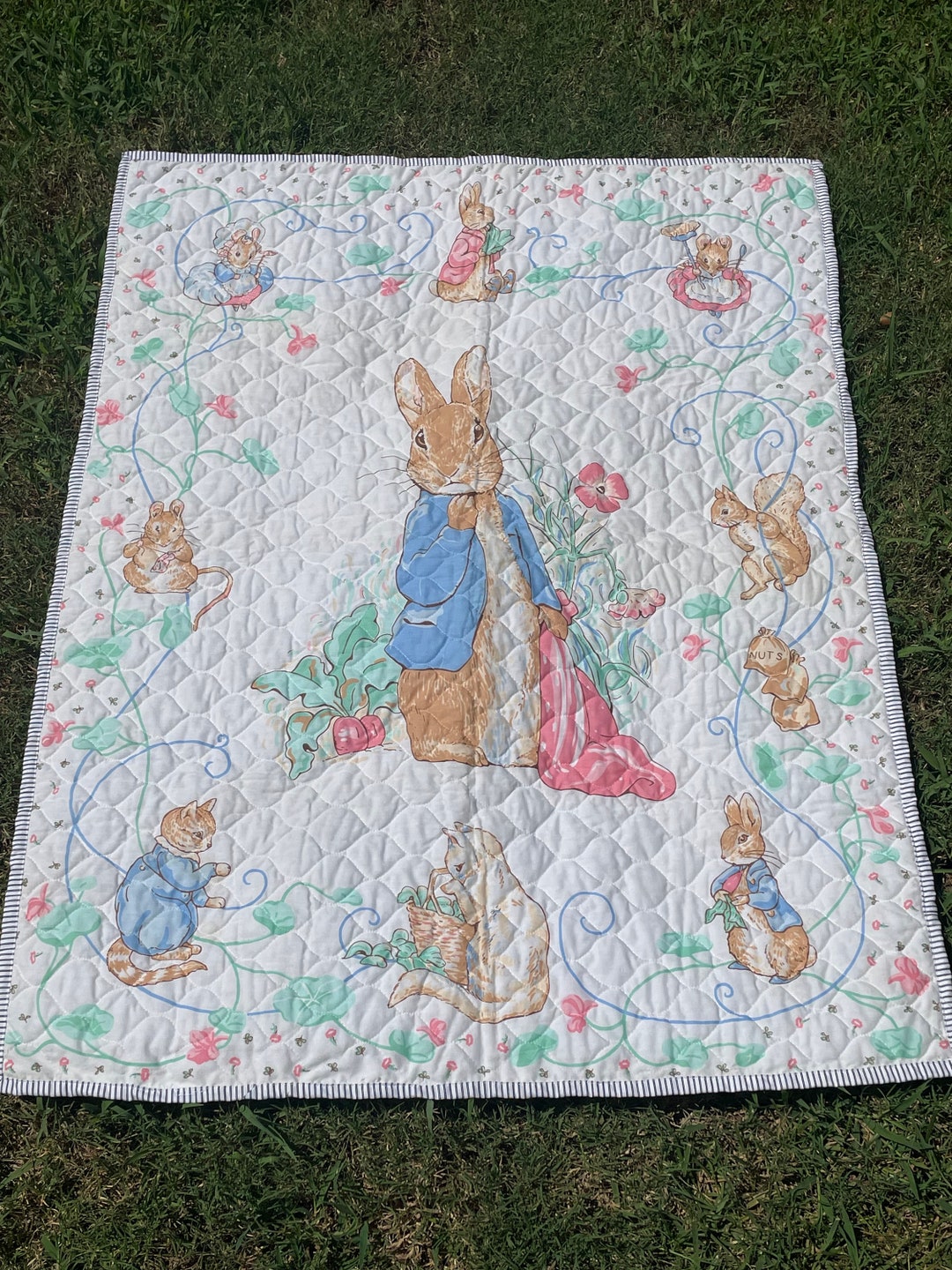 Vintage Beatrix Potter Quilt Baby Quilt Baby Blanket Modern Quilt Small ...