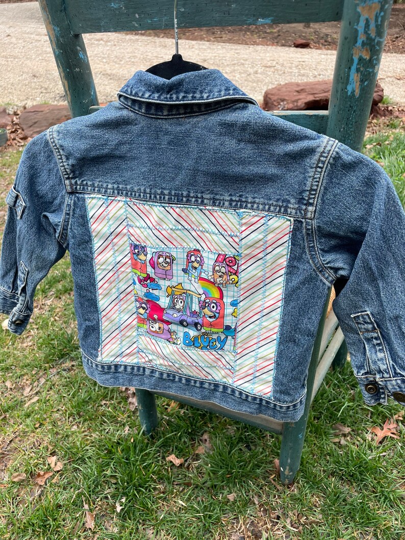 Bluey and Bingo Jean Jacket Upcycled Jean Jacket Kids Jean Jacket - Etsy