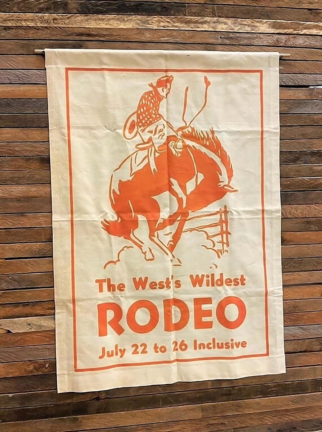 Vintage Rodeo Canvas Banner Reproduction | Canvas Sign | Vintage ...