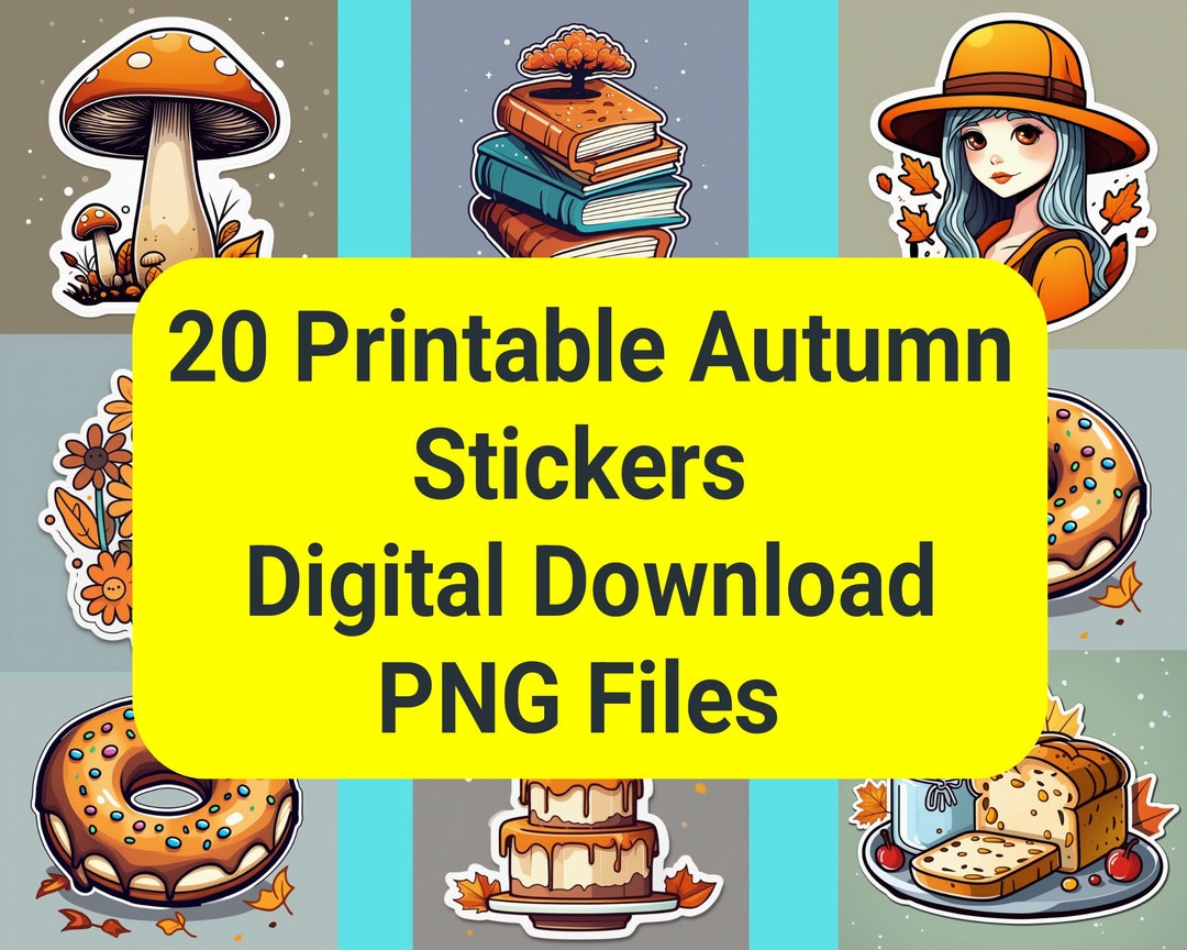 Autumn Stickers Printable PNG Stickers Print and Cut - Etsy