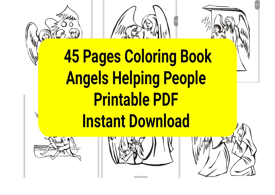 Angel Coloring Bookcoloring Book Printable Coloring Book 45 - Etsy