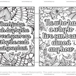 Motivational Quotes Coloring Book,bundle 1, Adults Coloring Book ...