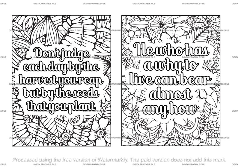 Motivational Quotes Coloring Book,bundle 1, Adults Coloring Book ...
