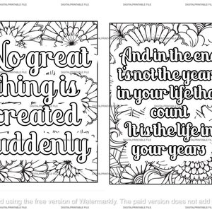 Motivational Quotes Coloring Book,bundle 1, Adults Coloring Book ...