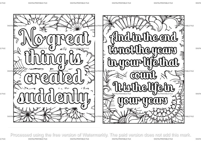Motivational Quotes Coloring Book,bundle 1, Adults Coloring Book ...