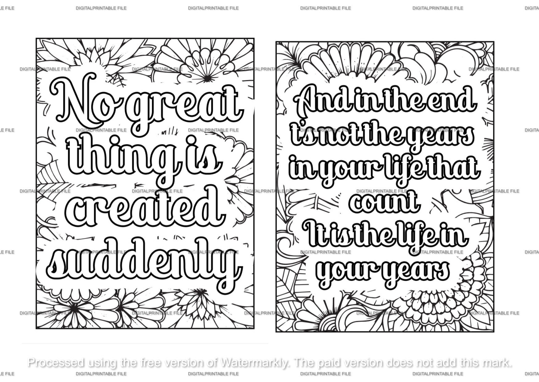 Motivational Quotes Coloring Book,bundle 1, Adults Coloring Book ...