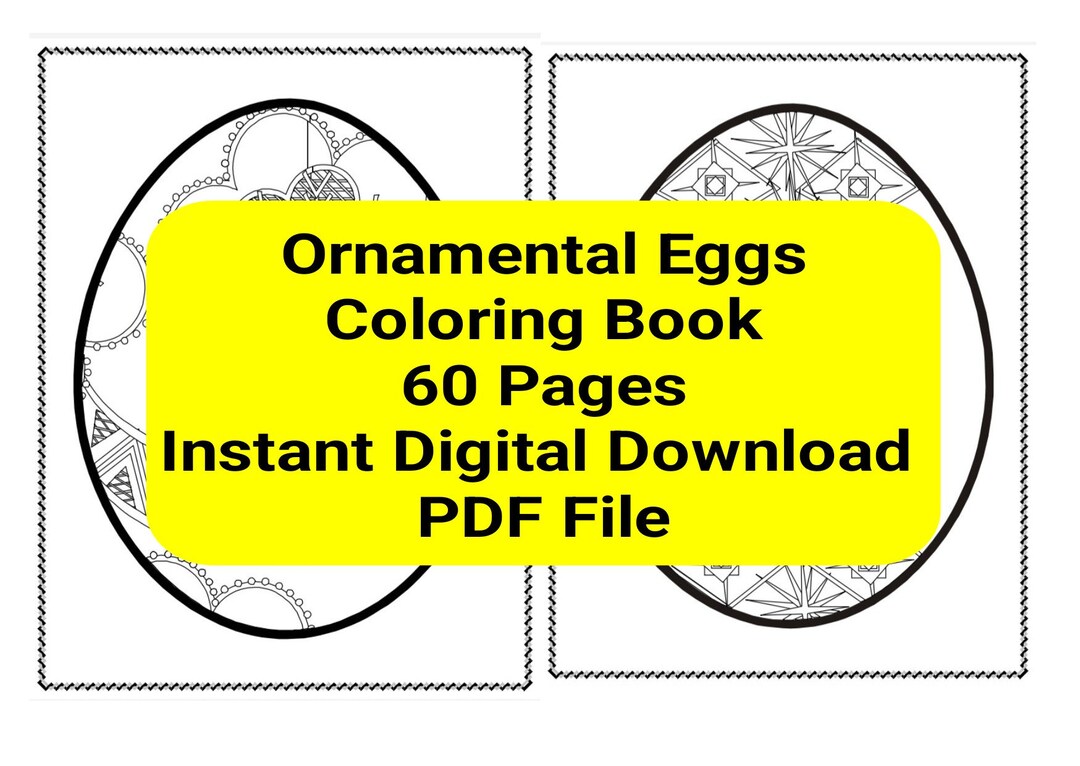 Ornamental Eggs Coloring Book,easter Eggs Coloring Book,kids & Adults ...