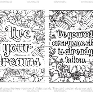 Motivational Quotes Coloring Book,bundle 1, Adults Coloring Book ...