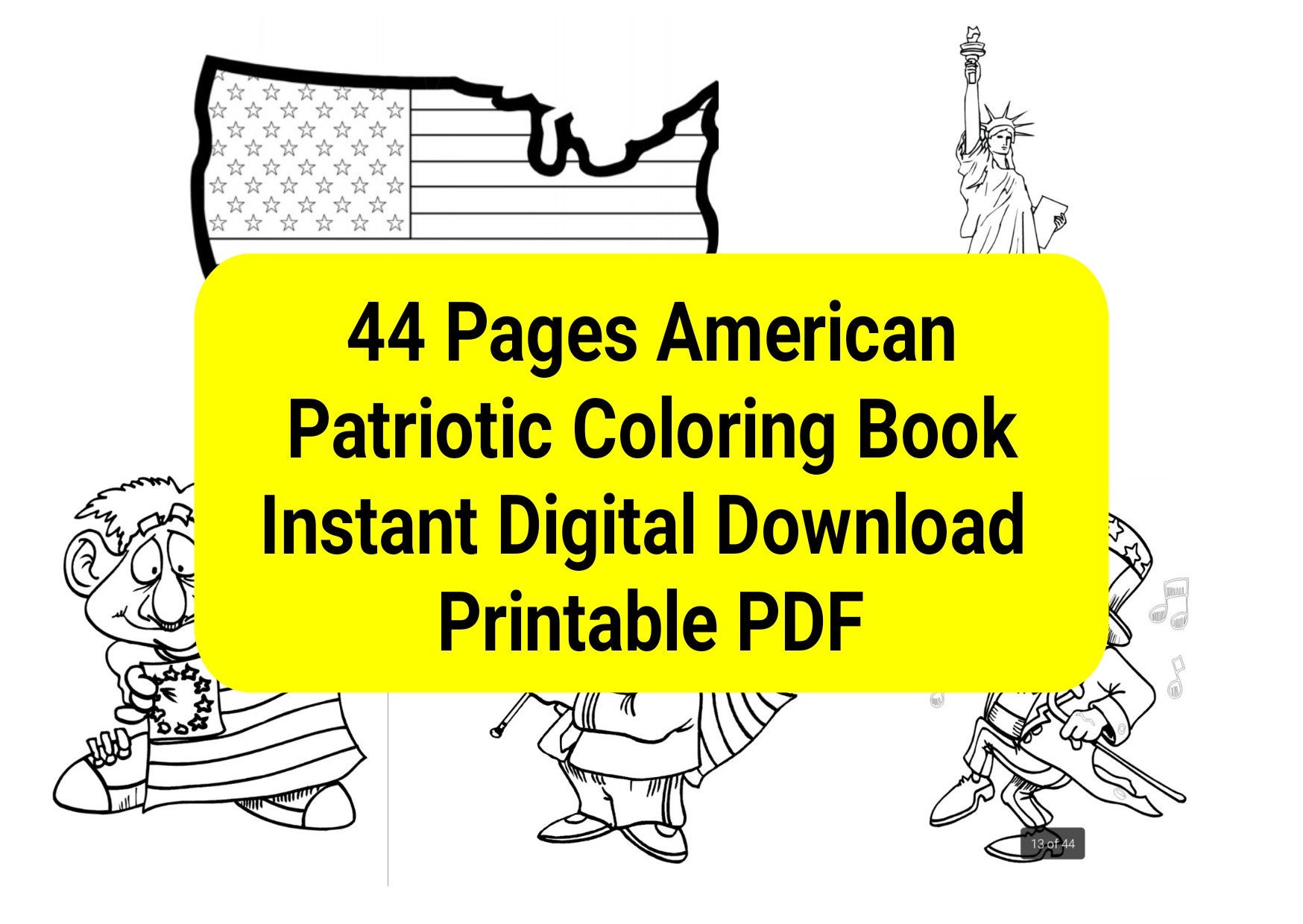 US Patriotic Coloring Book,us National Flag Coloring Book,american ...