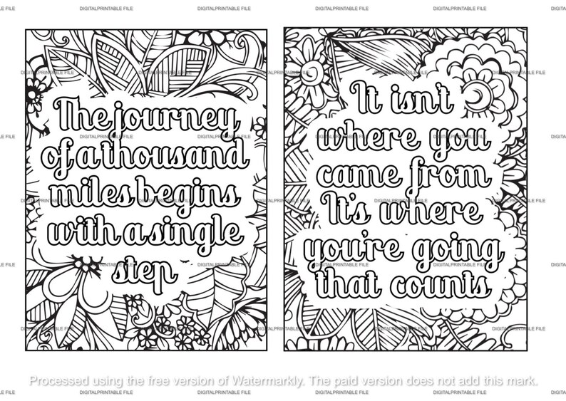 Motivational Quotes Coloring Book,bundle 1, Adults Coloring Book ...