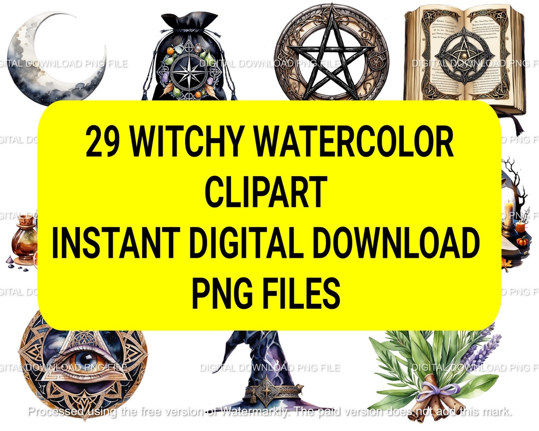 Witchy Clipart Witch Symbols Clipart Witchy Elements - Etsy