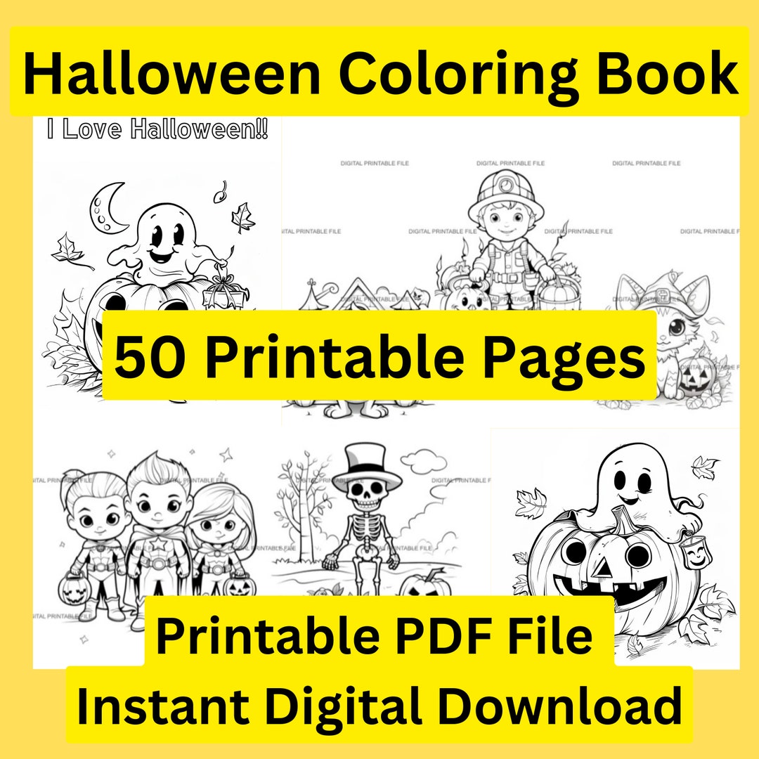 Halloween Coloring Book,halloween Color Book,printable Coloring Book ...