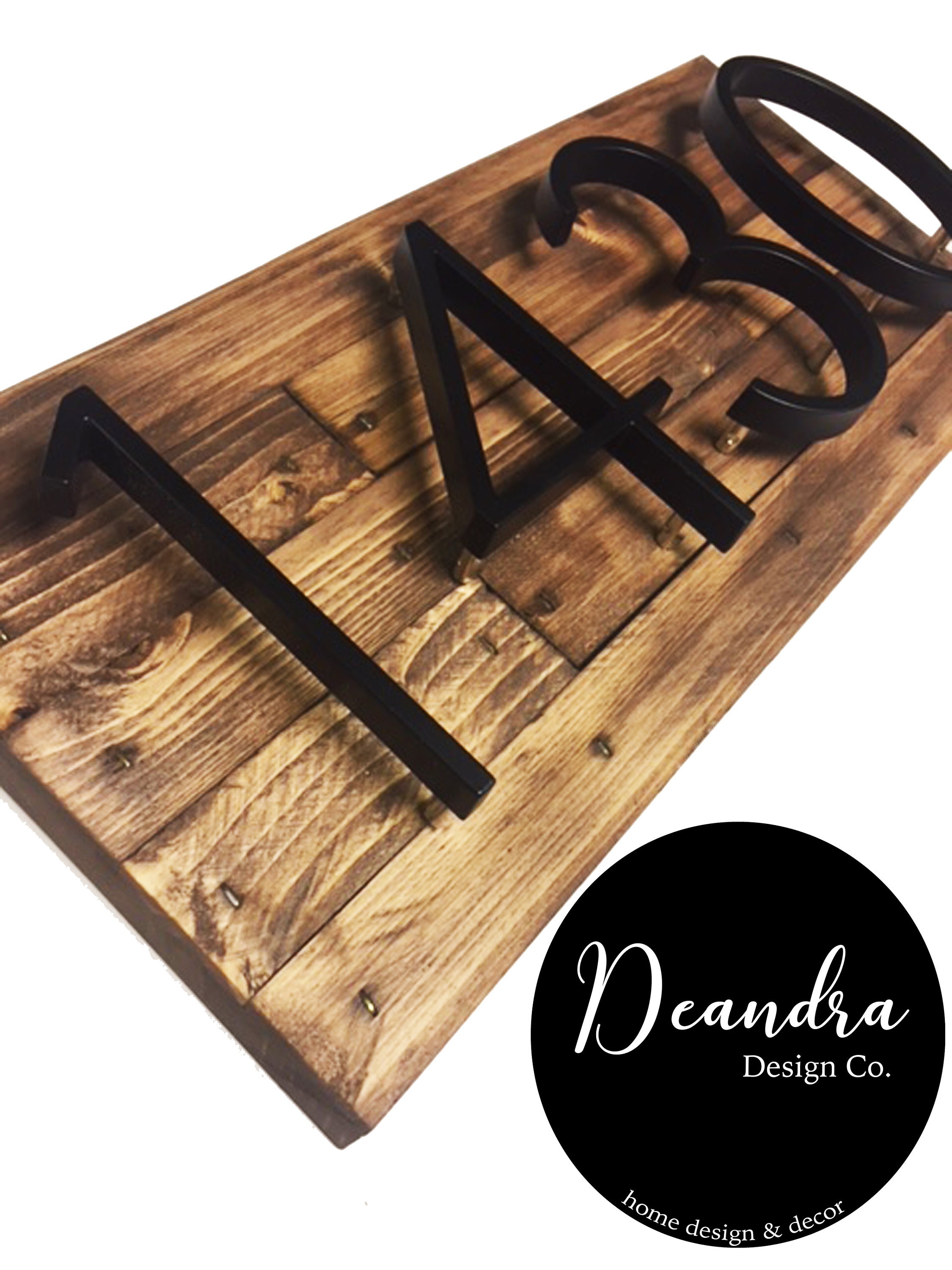 Address Plaque Horizontal w/ Floating Numbers shiplap rustic | Etsy