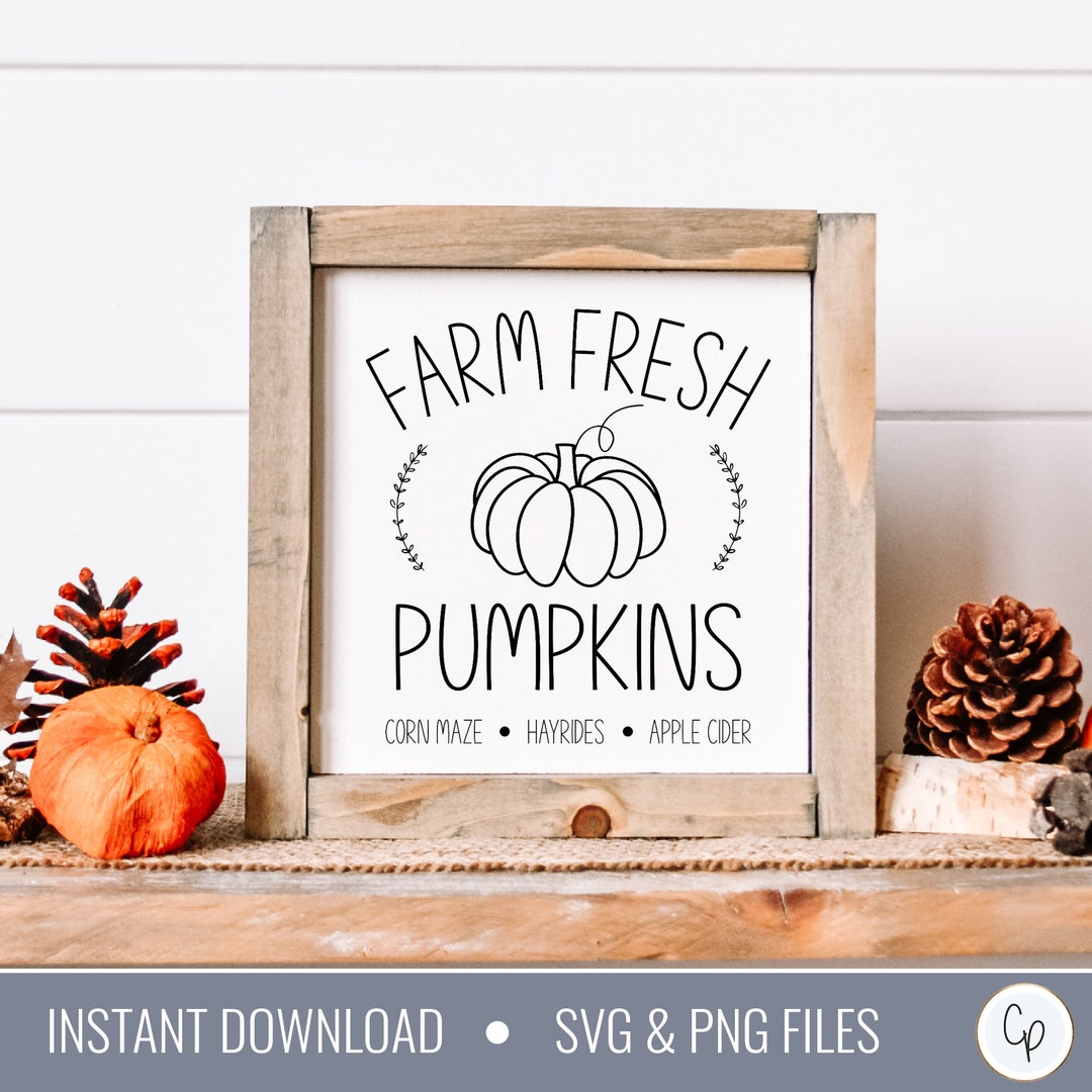 Farm Fresh Pumpkins SVG | Farmhouse Sign Svg | Fall Sign Svg | Autumn ...