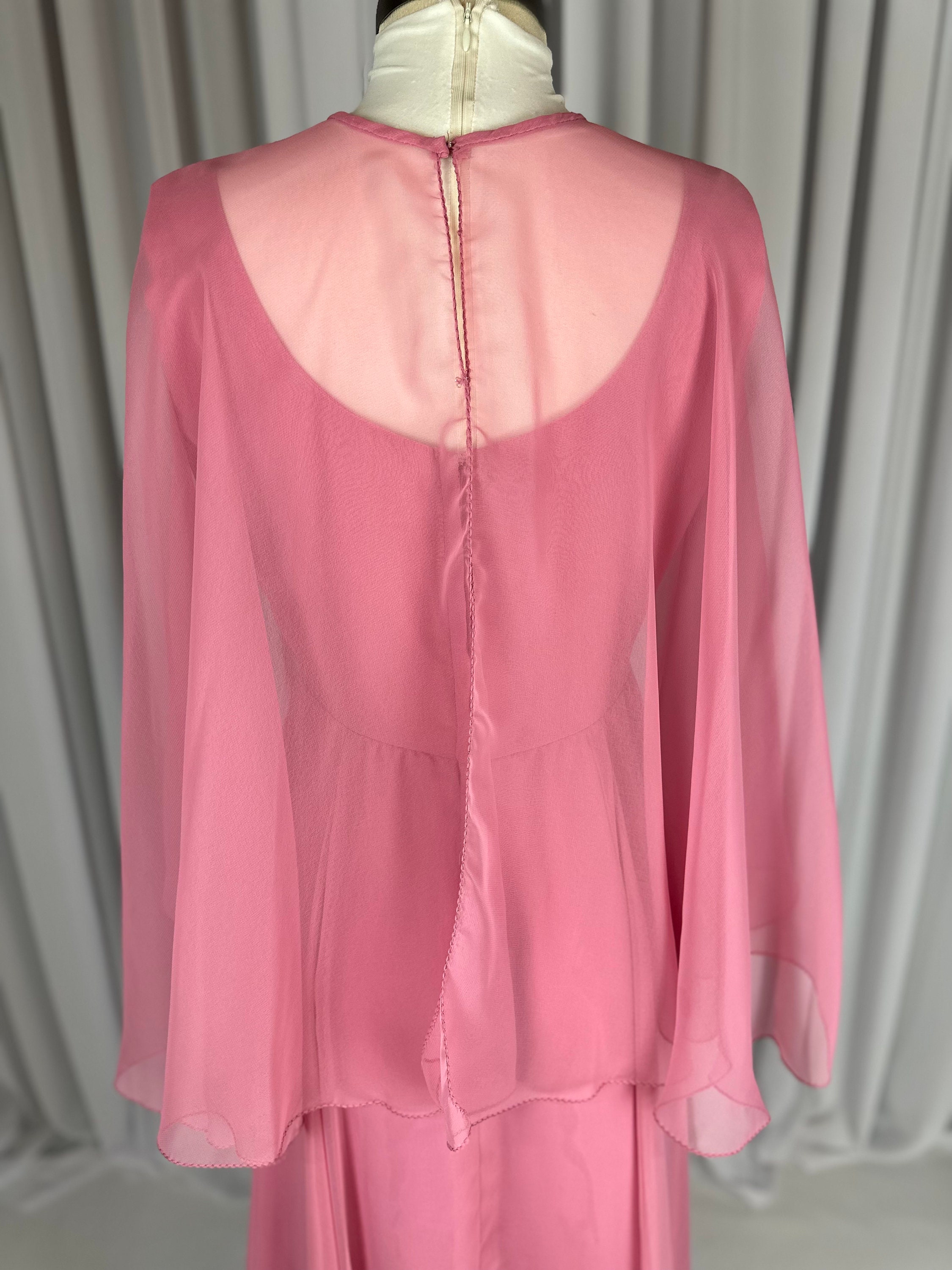 Vintage 1980s Rose Pink Mother of the Bride Blouson Formal Long Modest ...