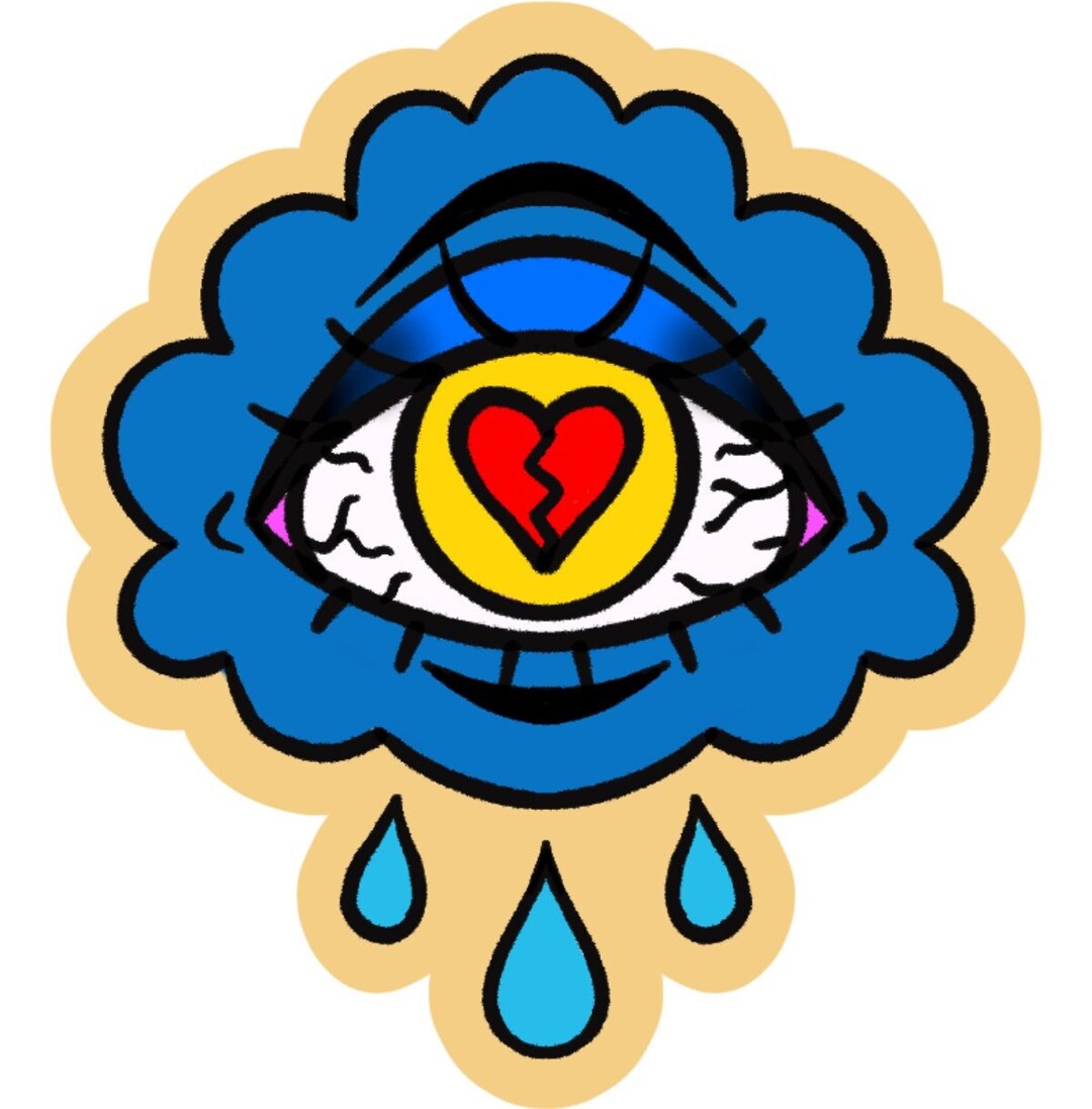 Crying Eye Sticker - Etsy
