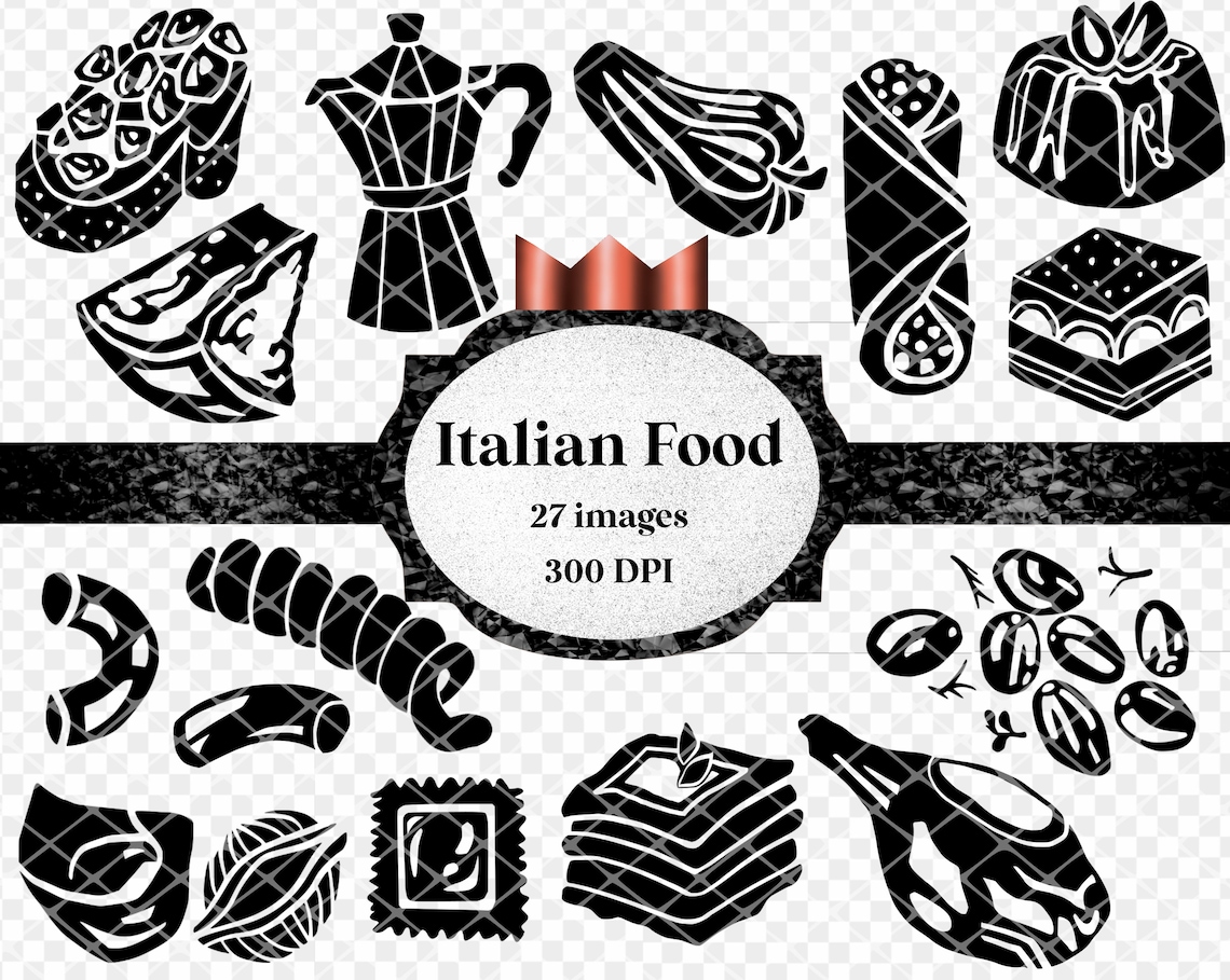 Italian Food Clipart - Svg Vector Cricut Silhouette- Digital ...