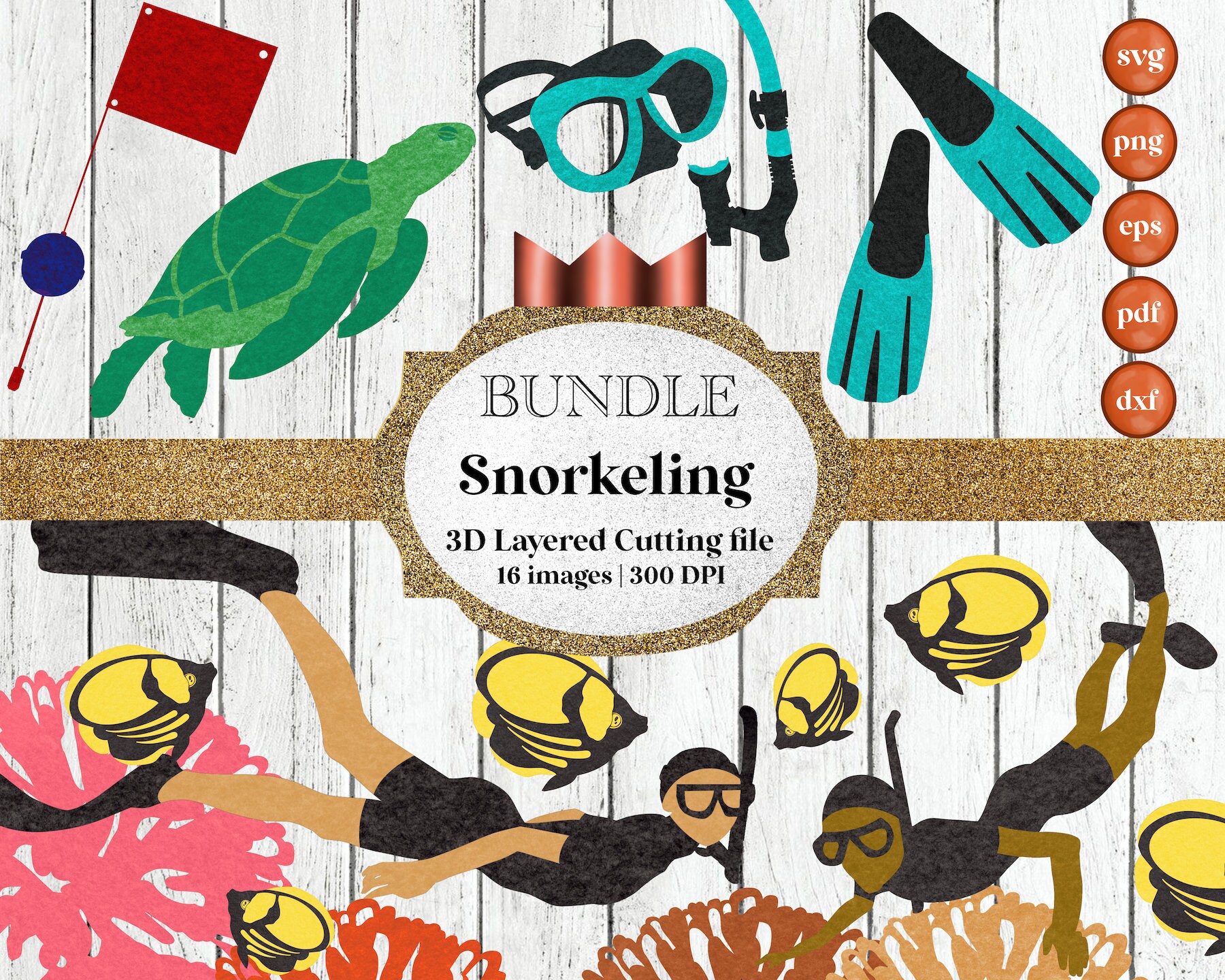 Snorkel Diving Underwater Digital Svg Eps Dxf Pdf Cricut - Etsy