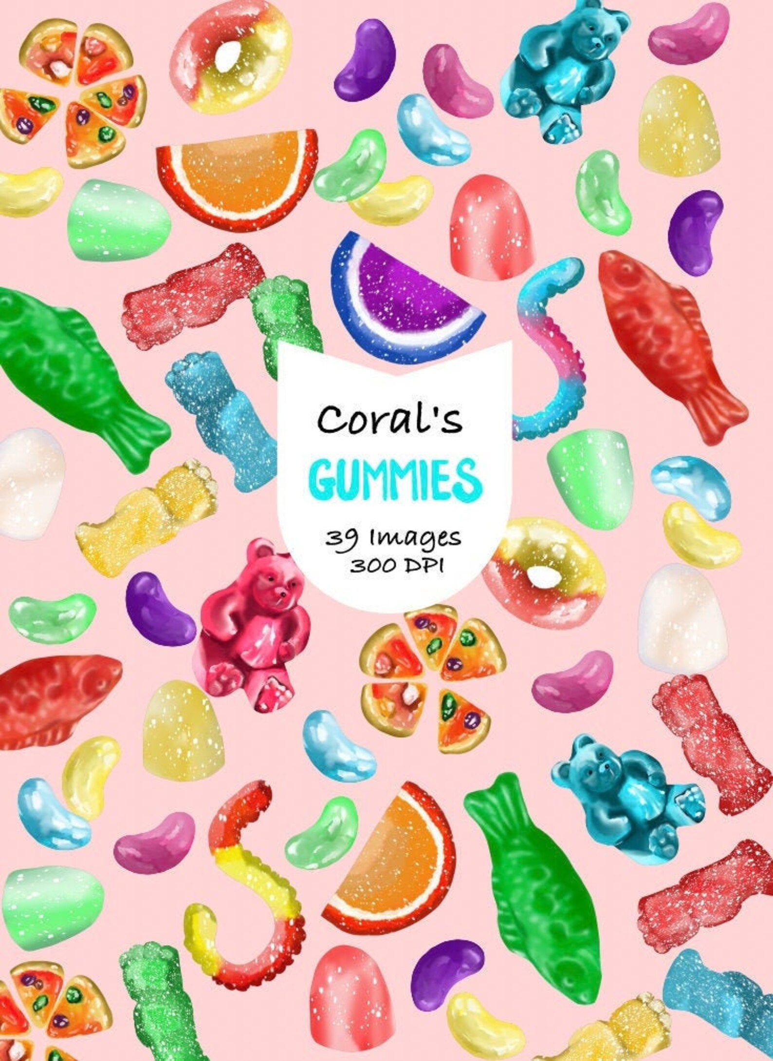 Watercolor gummy candy clipart digital-SVG vector cricut | Etsy