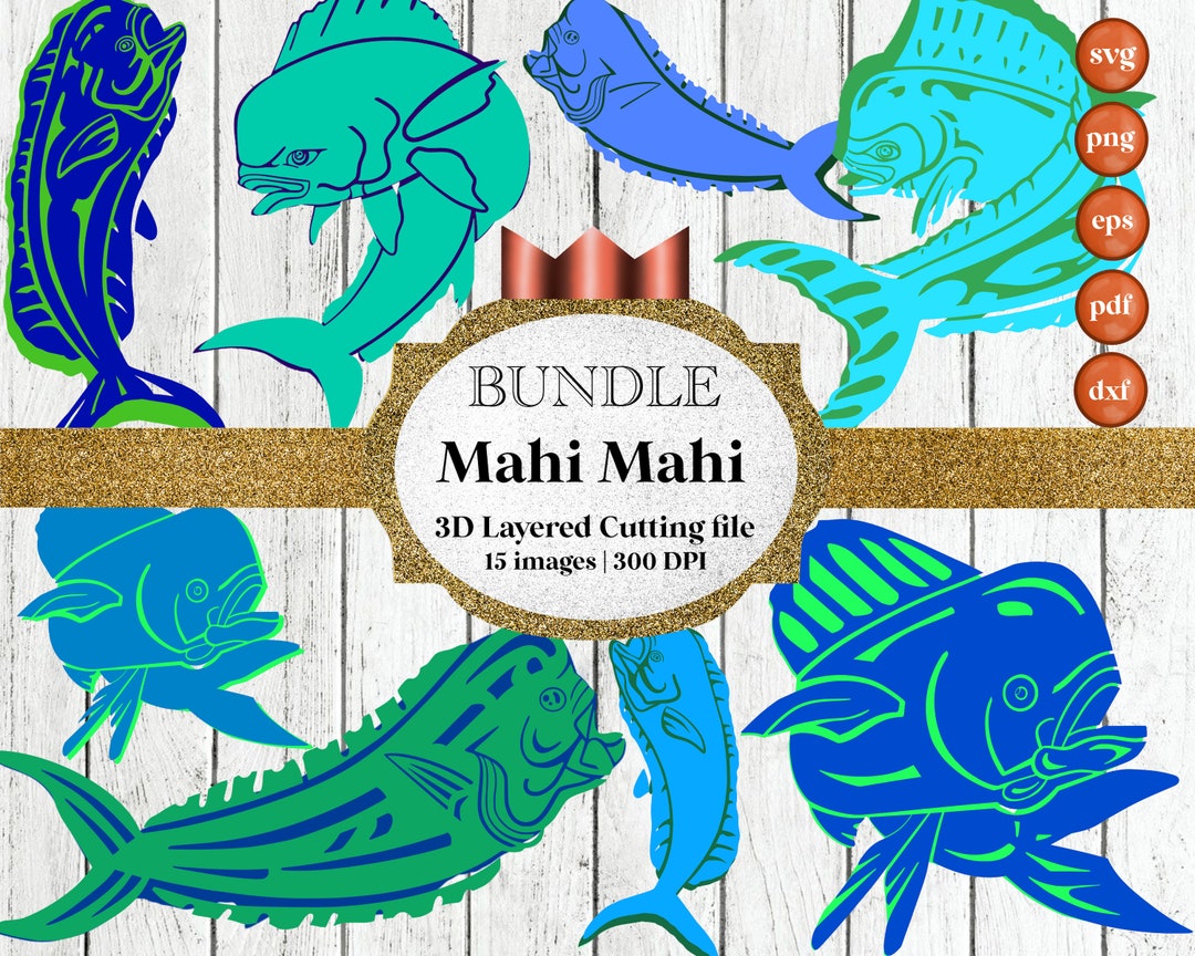 Fishing Mahi Mahi Dolphinfish Digital - Svg Cricut Silhouette Cut ...