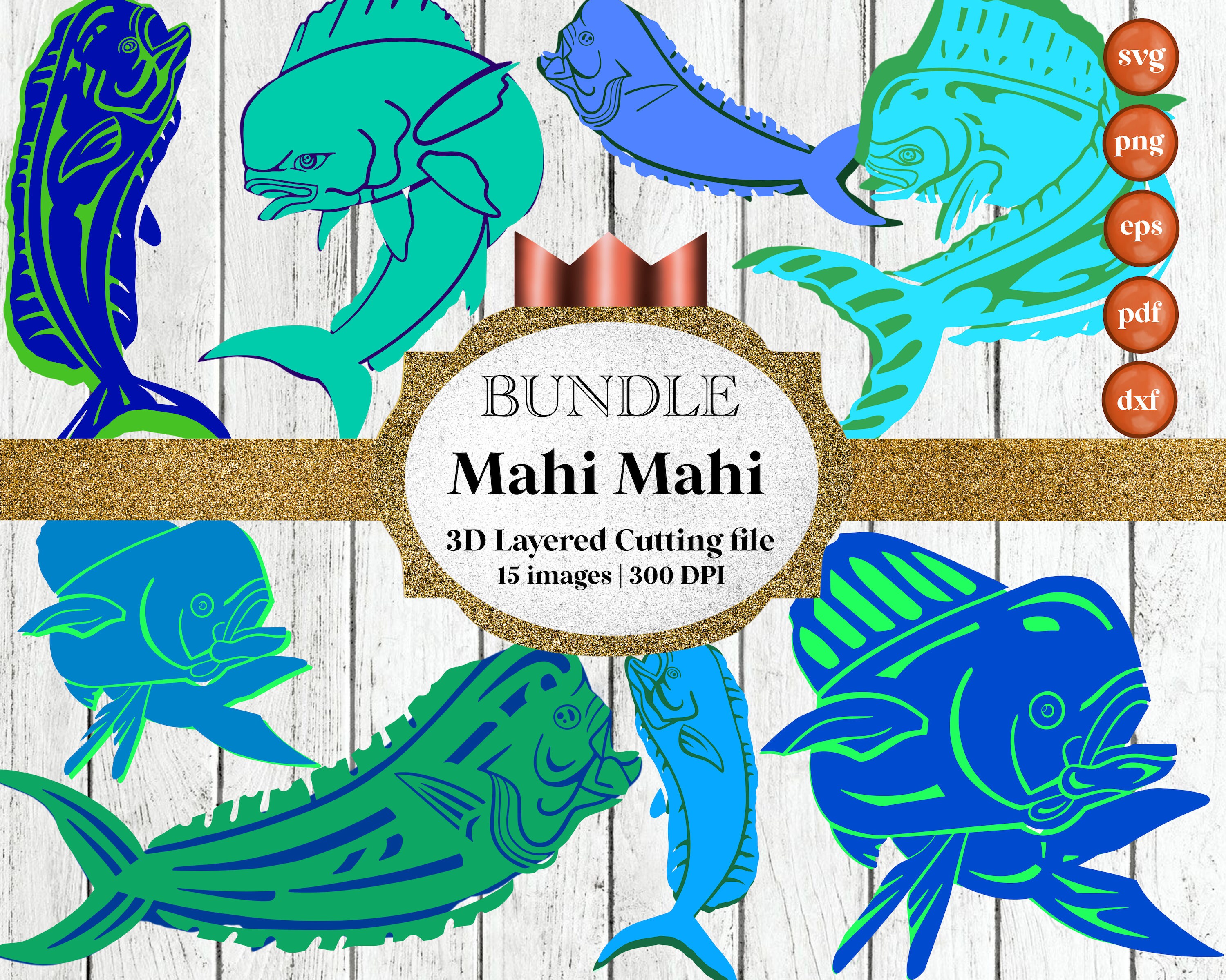 Fishing Mahi Mahi Dolphinfish Digital Svg Cricut Silhouette Cut Cutting File Clip Art Clipart ...