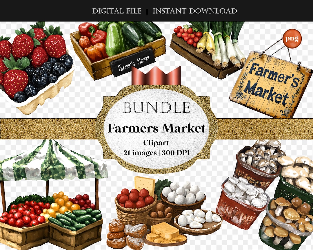 Farmers Market Digital File - Png Clip Art Clipart Transparent ...