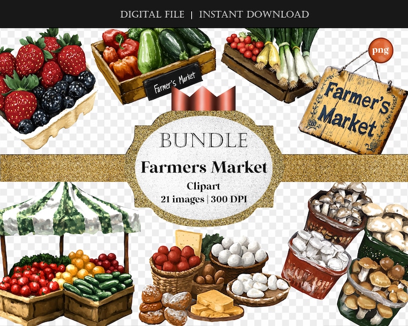 Farmers Market Digital File - Png Clip Art Clipart Transparent ...