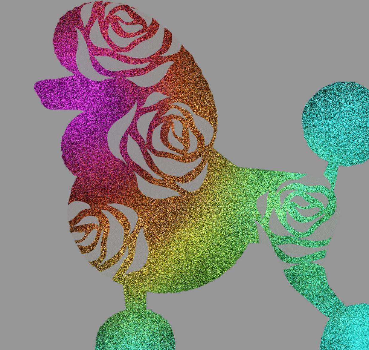 Sparkle Glitter Rainbow Poodle Dog - Clip Art Clipart Png File Digital ...