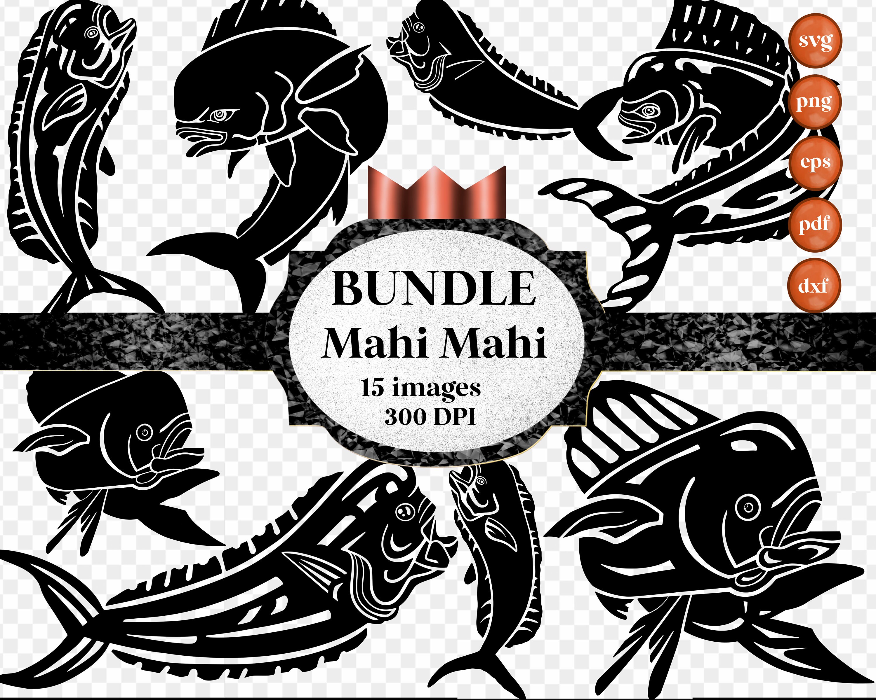 Fishing Mahi Mahi Dolphinfish Digital Svg Cricut Silhouette Cut Cutting ...