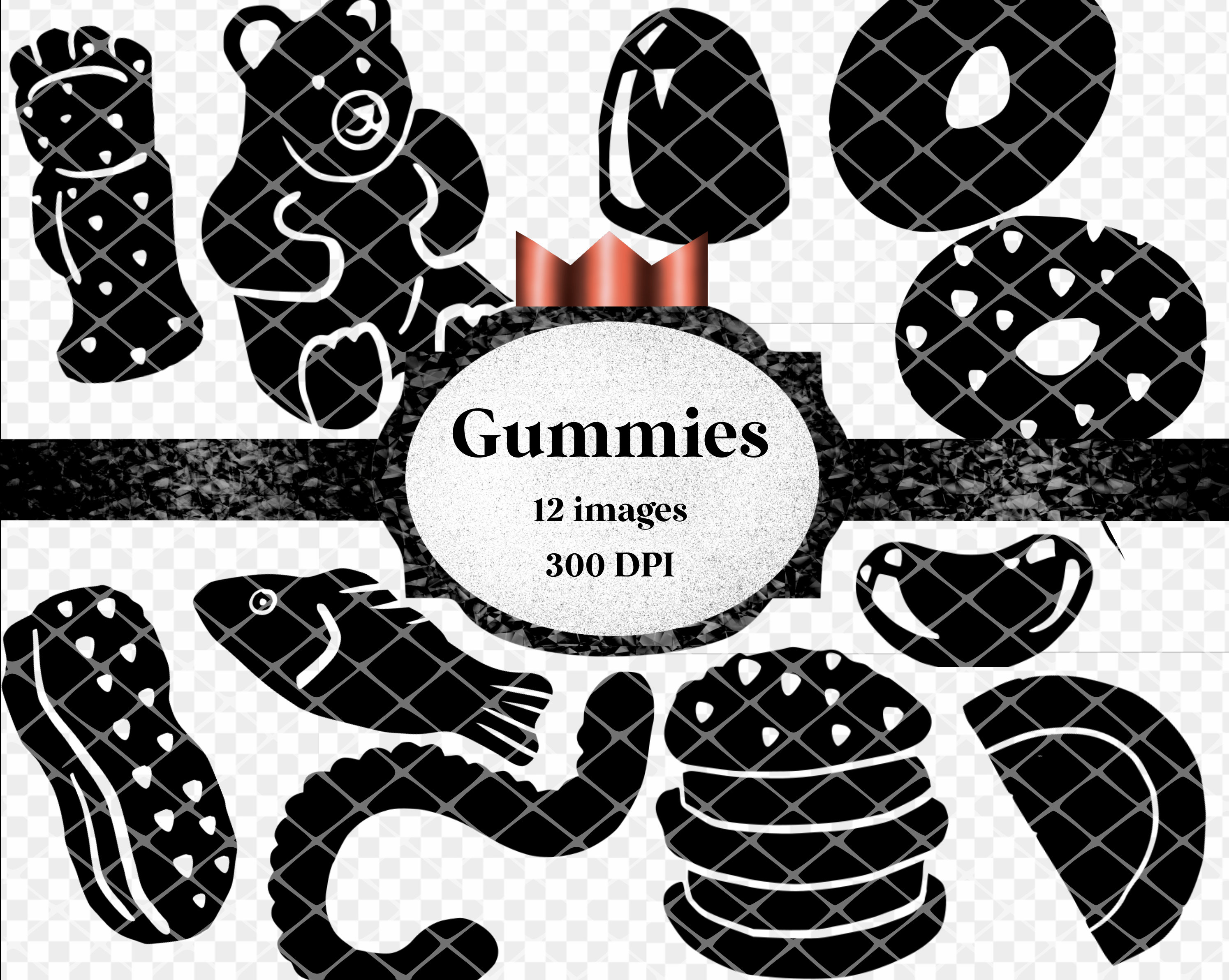 Gummy Candy Clipart Digital-svg Vector Cricut Silhouette-gummy - Etsy