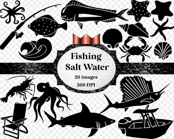 Deep Sea Ocean Fishing Clipart Clip Art Digital SVG Vector | Etsy
