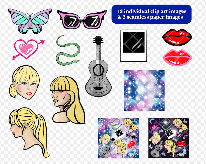 Watercolor Taylor Swift Clipart Clip Art Digital Png Hand Drawn Artwork ...