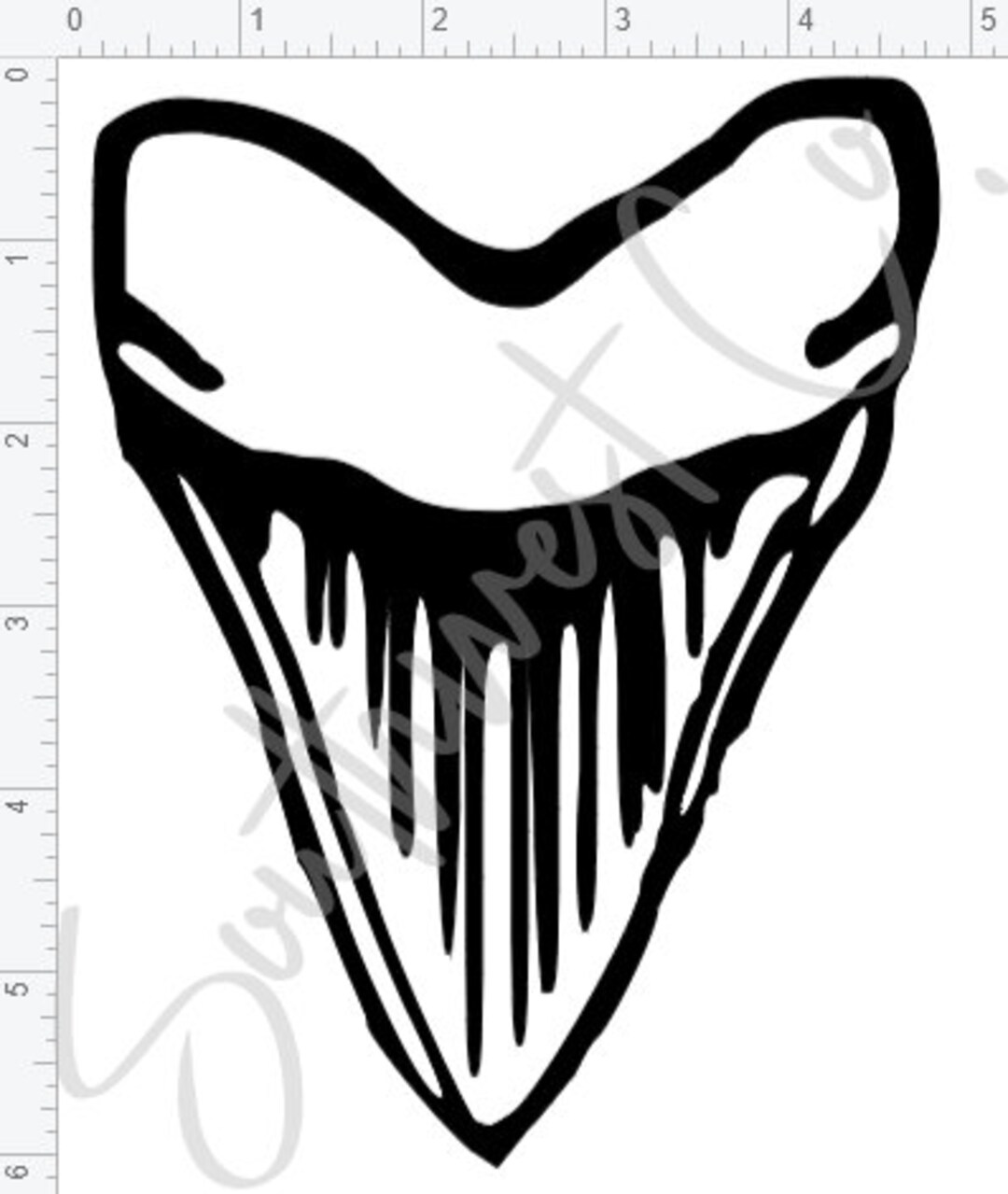 Megalodon Tooth outline Vinyl Decal - Etsy Portugal