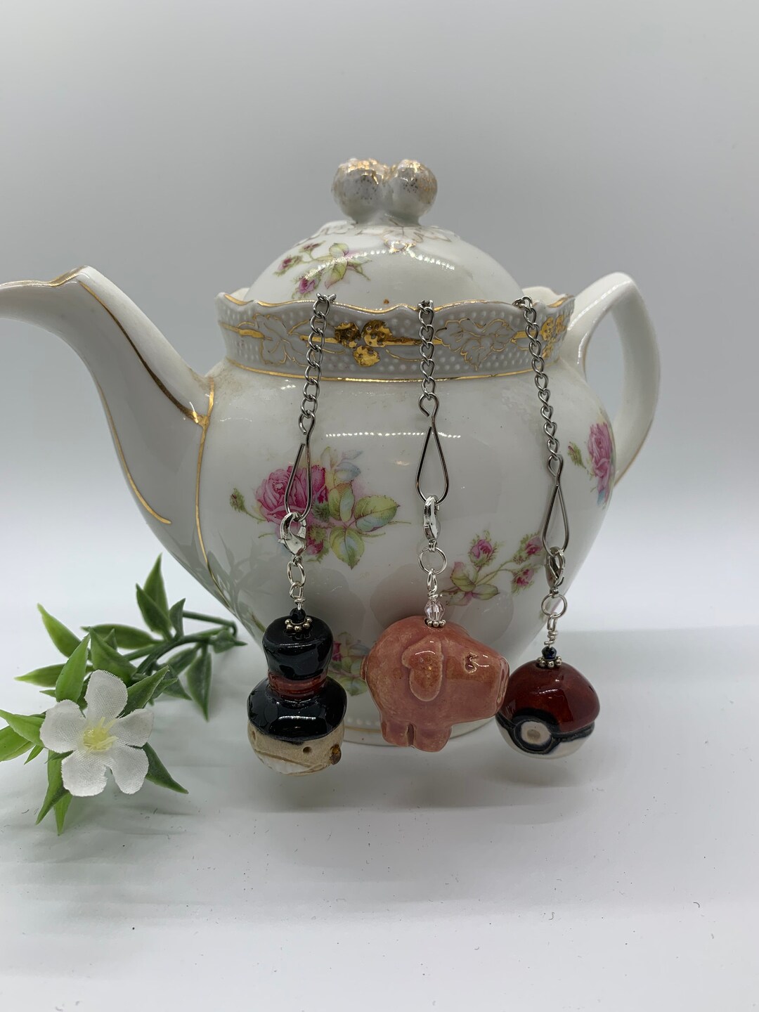Tea Diffuser With Handmade Ceramic Tea Ball Fob, Anime Themed Tea Ball ...