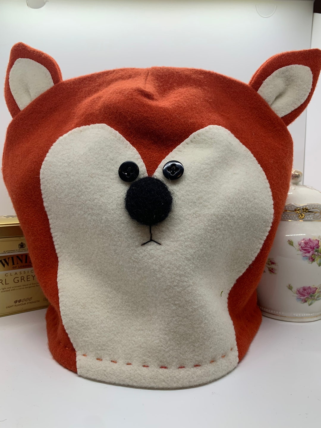 Cute Handsewn Wool Fox Tea Cozy, Cute Critter Tea Cozy, Tea Warmer ...