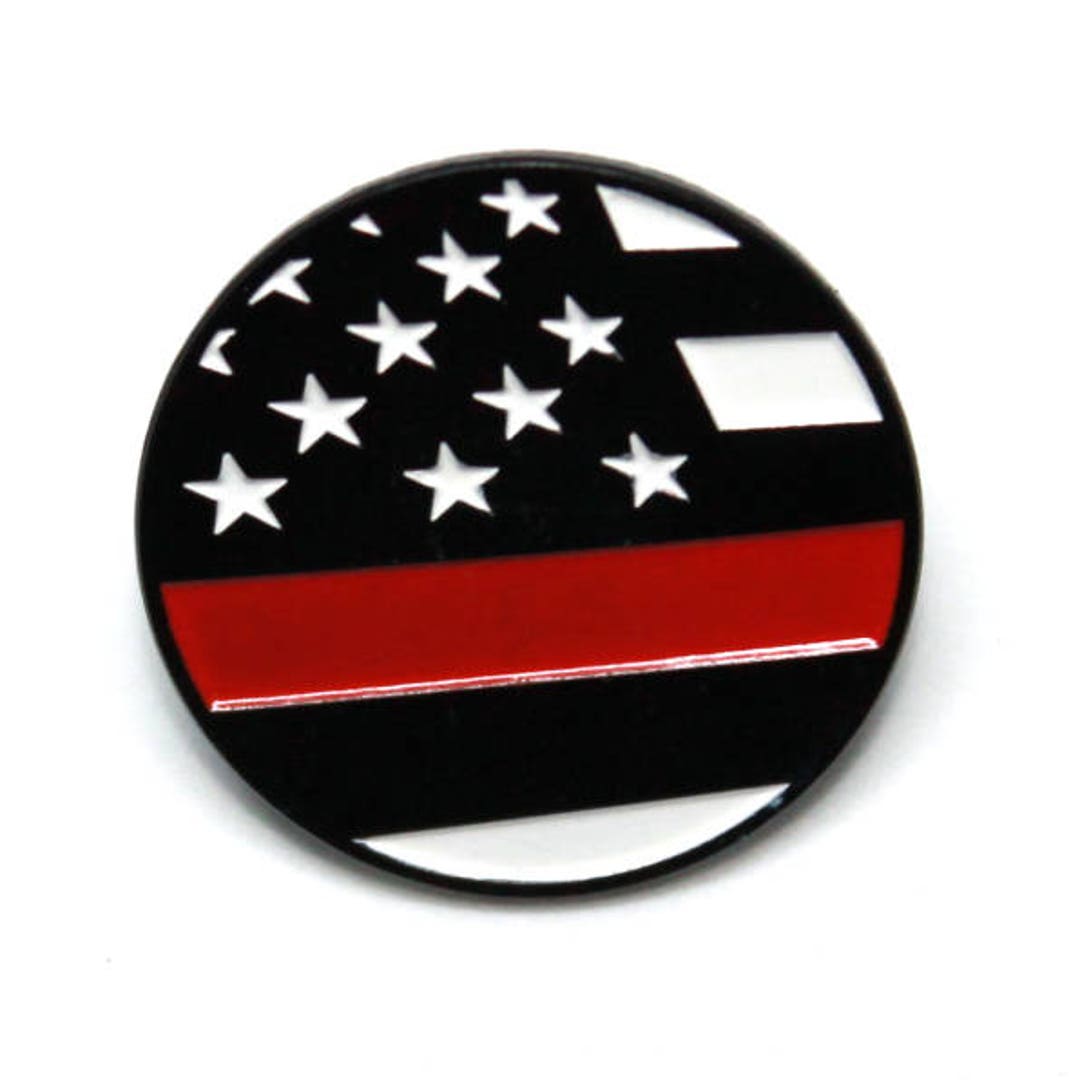 Thin Red Line Flag - Lapel Pin - Etsy