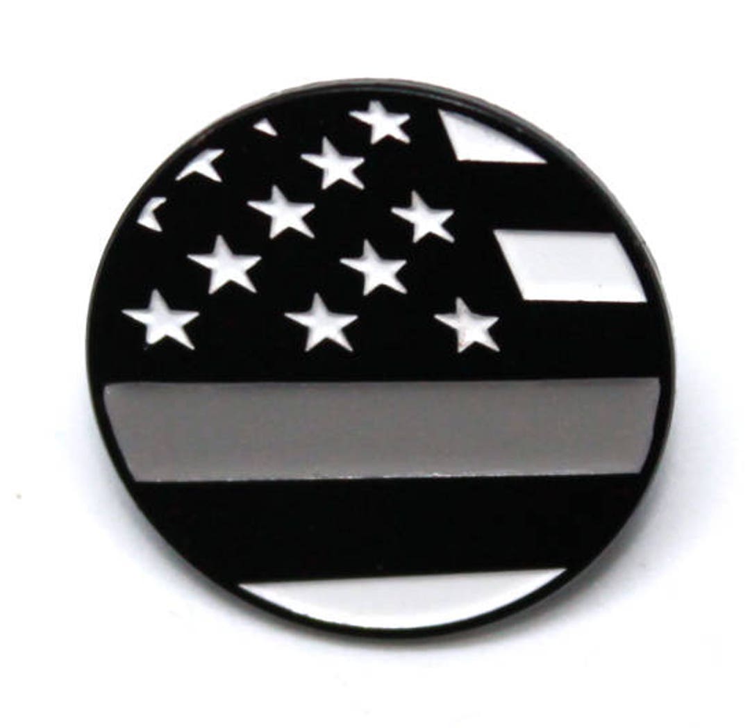 Thin Silver Line Flag - Lapel Pin - Etsy