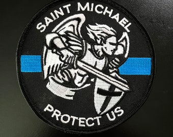ST. MICHAEL Patch Protect Us Brand New Amazing Embroidered Quality Hook and Loop Backing ...