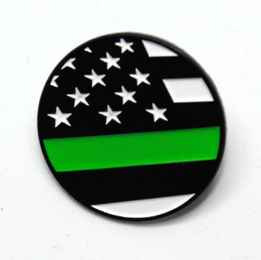 Thin Green Line Flag - Lapel Pin - Etsy
