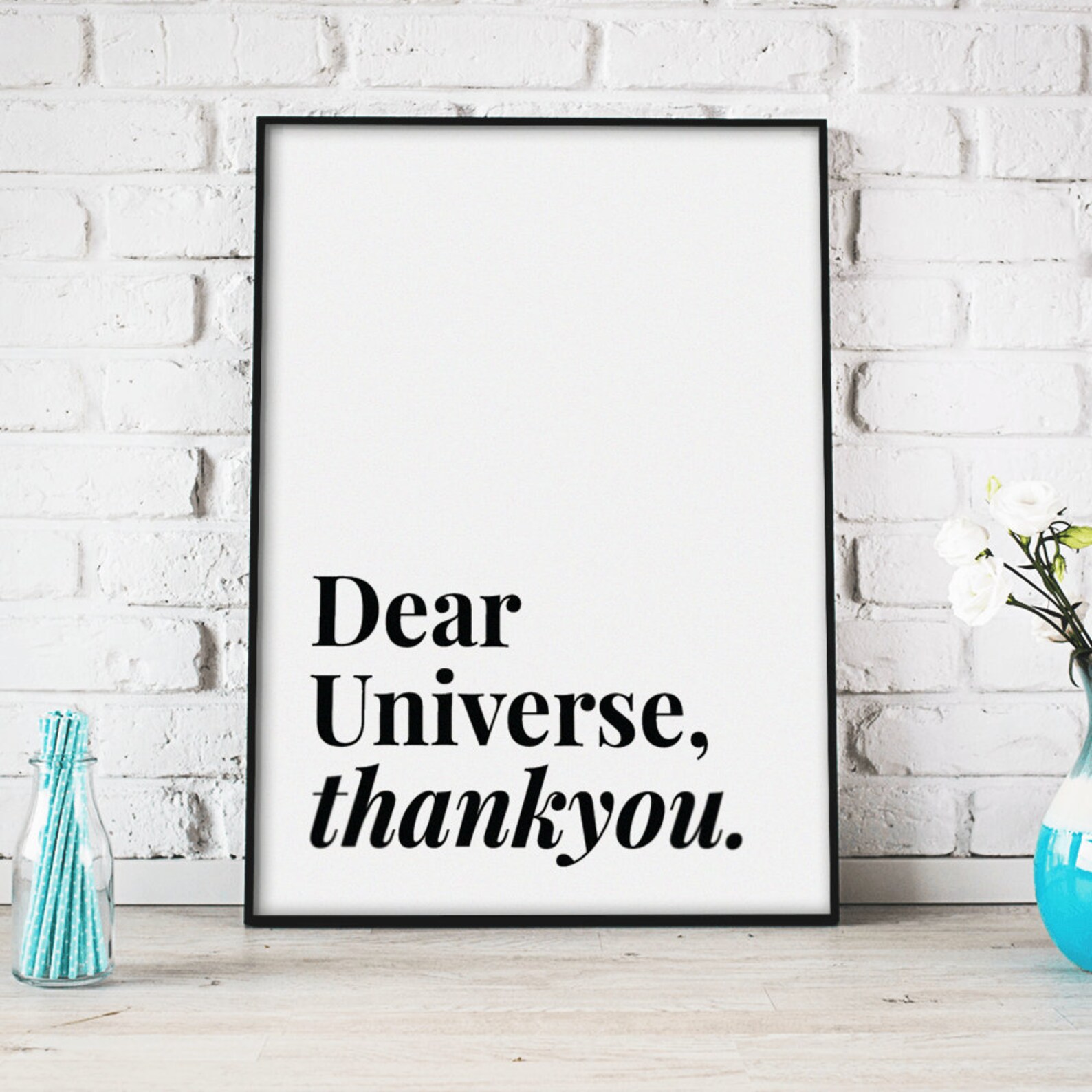 Poster Printable Dear Universe Black & White Poster - Etsy