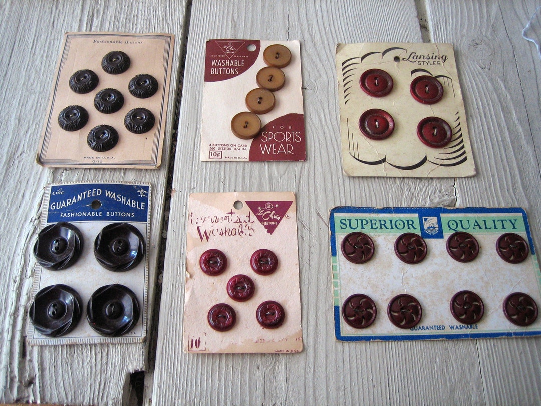 Pick One Card Vintage Buttons Brown A-6625/1/B Box 1 - Etsy