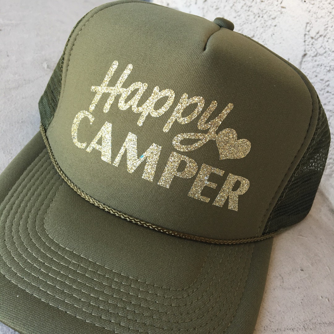 Happy Camper Hat-camping Trucker Hat-outdoor Hat-camping Apparel ...