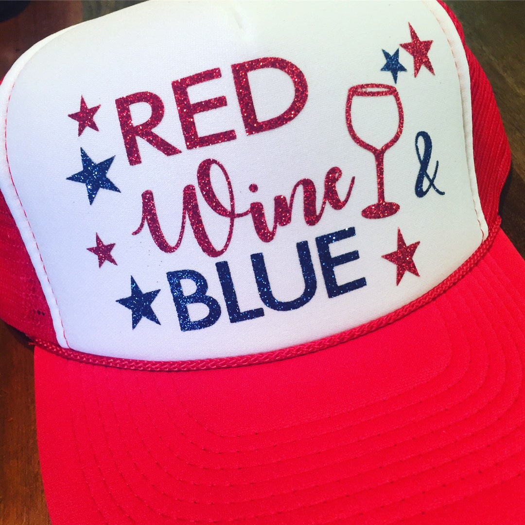 Patriotic Hat-memorial Day-4th of July Hat-red White Blue-usa Hat-wine ...