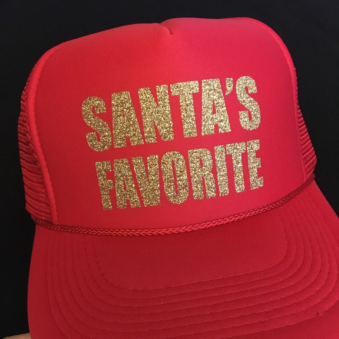 Christmas trucker hat-santas favorite hat-Christmas-Christmas | Etsy