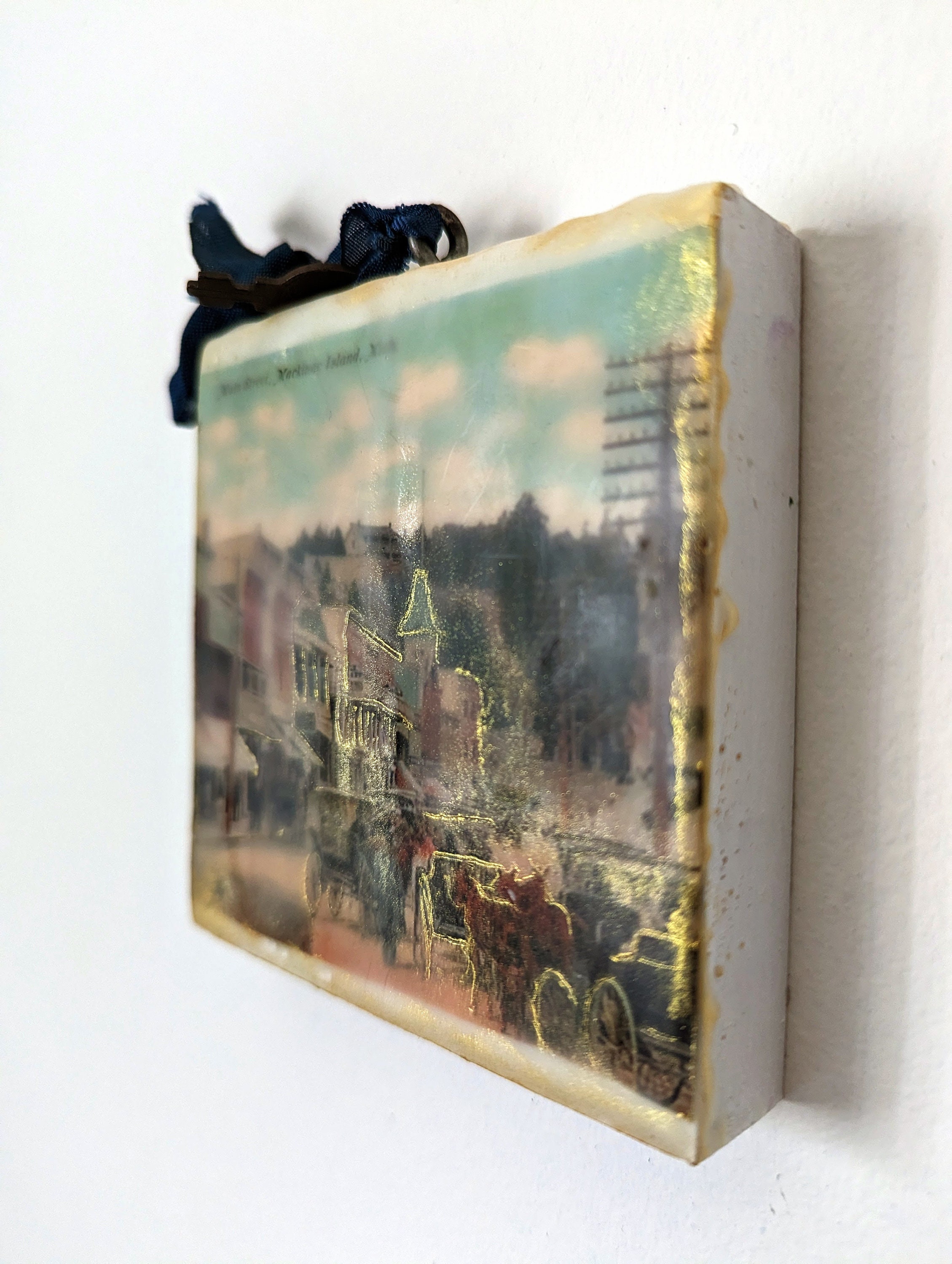 Mackinac Island History Mixed Media Collage, Wax Encaustic, Postcard ...