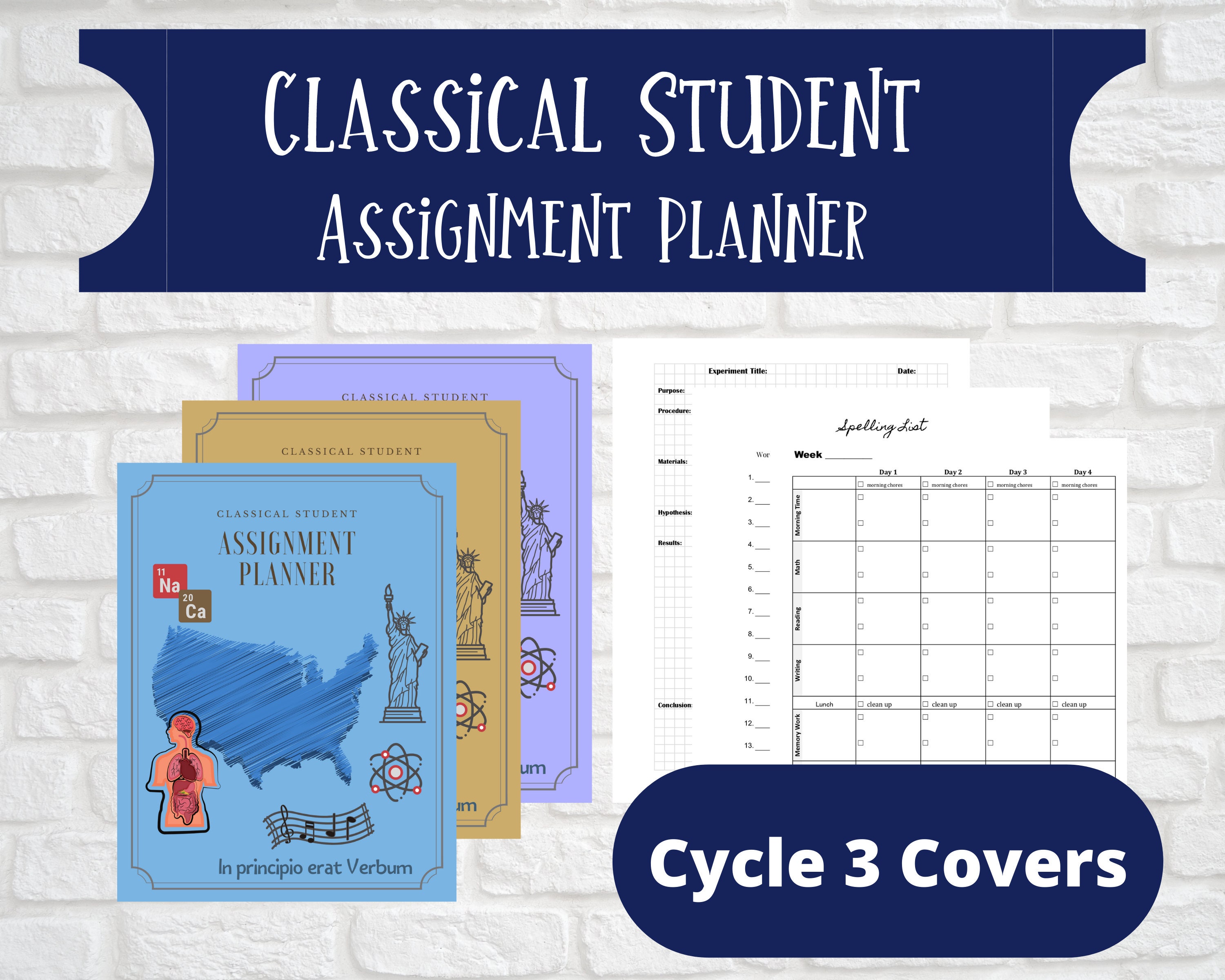 New Classical Student Assignment Planner and Resource Notebook Pack ...