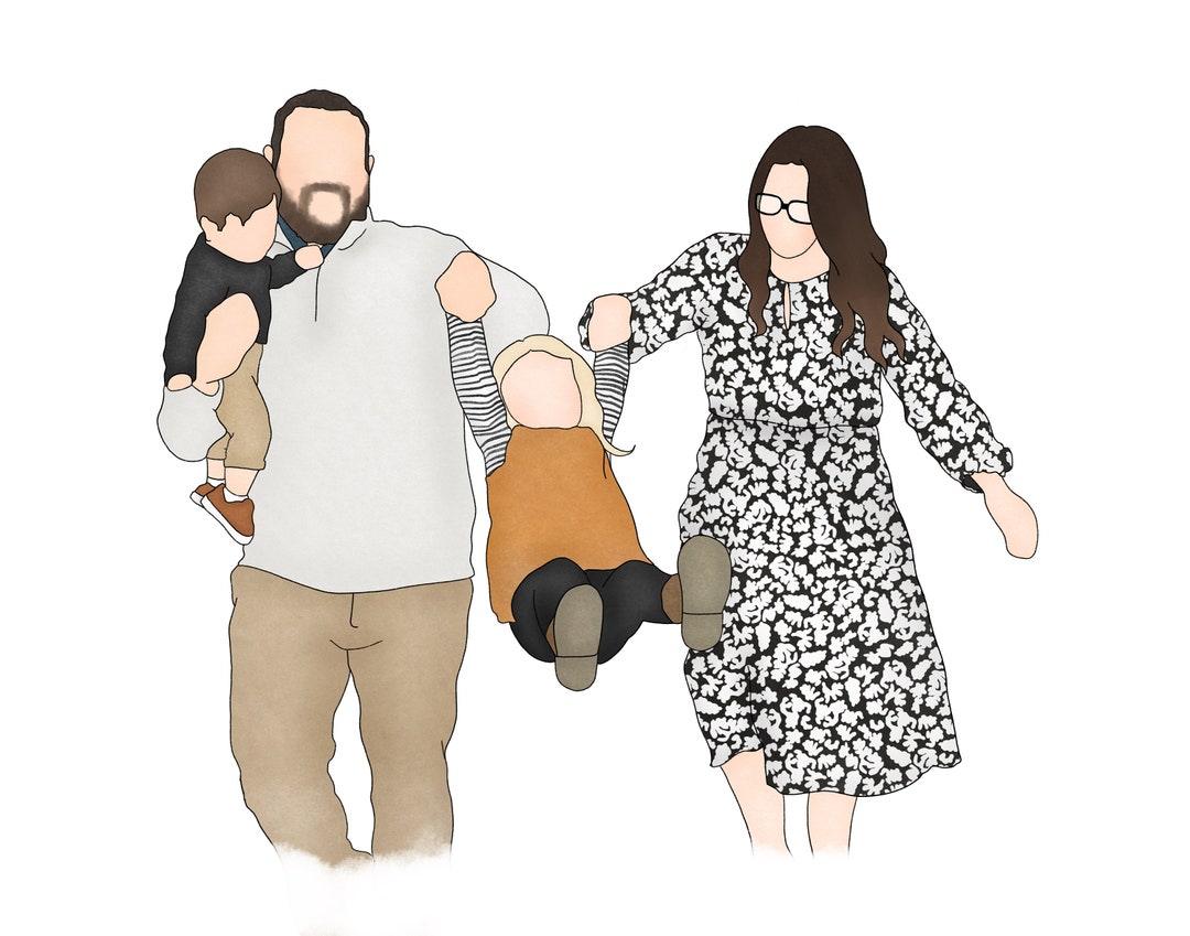 Faceless Family Portrait || Watercolor || Digital Download || Printable ...
