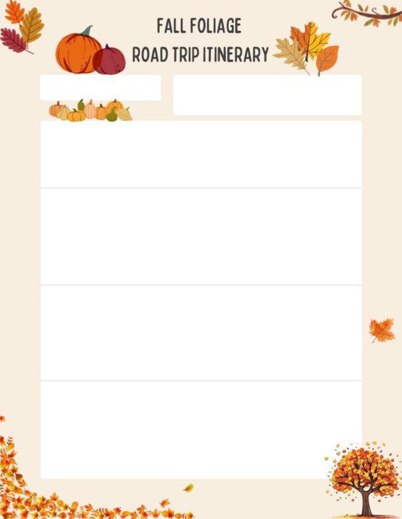 Fall Foliage Road Trip Itinerary - Etsy