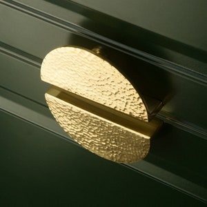 Hammered Grain Semicircle Brass Knob, Handmade Drawer Solid Brass Knobs, Improvement Knobs ...